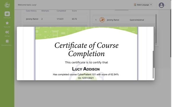 How do I customize the Certificate of Course Completion?